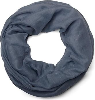 styleBREAKER écharpe tubulaire élégante et étincelante, unicolore, femmes 01018090, couleur:Gris-bleu