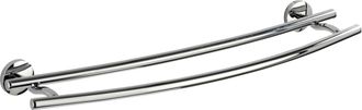 WENKO Handtuchstange Mod. Cuba Duo, extra lang, mit 2 Stangen, Massive Qualität aus rostfreiem, glänzendem Zinkdruckguss, 58 x 5 x 14 cm