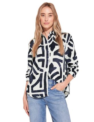 Street One Damen A344662 Musselin Bluse, Off White, 34