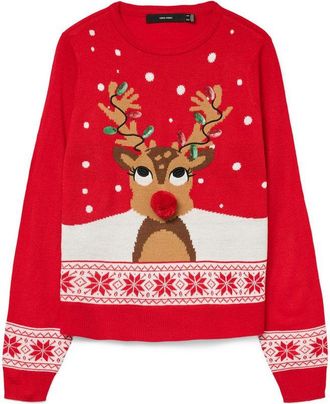 Vero Moda Weihnachtspullover VMFROSTYDEER LS O-NECK PULL. XMAS BOX