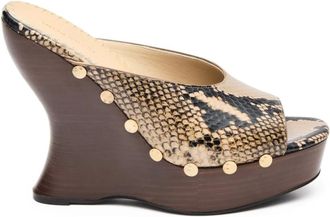 Magda Butrym Femme, Chaussures, Multicolore, Taille: 39 EU Re26 Sandales compens&eacute;es en cuir fa&ccedil;on serpent