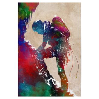 artboxONE Poster 30x20 cm Sport Bergsteiger-Sport-Illustration - Bild Bergsteiger Bergsteiger Klettern