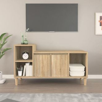 vidaXL Vidaxl - Meuble tv Chêne sonoma 100x35x55 cm Bois dingénierie