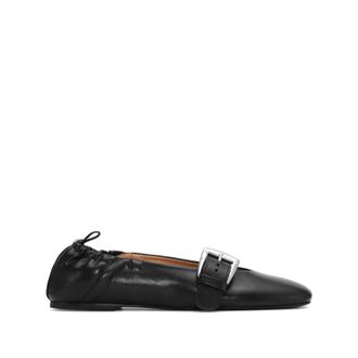 Ganni Schwarze Ballerinas mit Stilvollem Schnallenriemen - - Shoes - Damen - Schwarzk - 40 EU