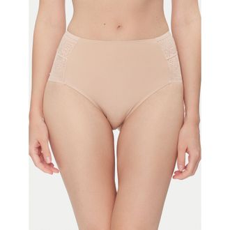 Ysabel Mora Klassischer Damenslip mit hoher Taille 19191 Beige