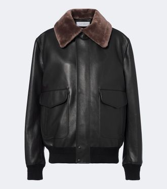 Gabriela Hearst Lederjacke Grant mit Shearling
