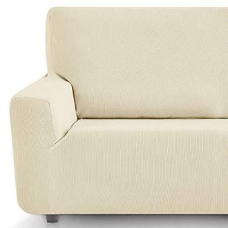 Eiffel Textile Sofabezug, elastisch, anpassbar, Rustikal, 2 Sessel, 50% Polyester, Elfenbein, 1 + 1 Sitzer