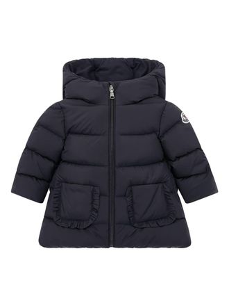 Moncler Girls Enfant Molan Down Jacket Navy Blue Padded