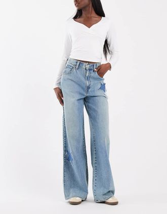 Levi's Cinch Baggy Patchwork Denim-Jeans in heller Waschung-Blau