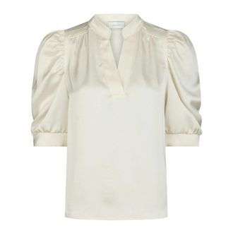 Neo Noir Satingebluse - Perle Wei&szlig; Satin - - Blouses & Shirts - Damen - Wei&szlig; - 2XL