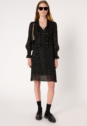 Gerard Darel Robe en mousseline à col lavallière - LAURE - Noir