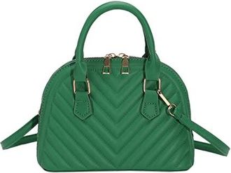 Generic Sac &agrave; main pour femme en cuir polyvalent avec double fermeture &eacute;clair - Petit sac pour femme, Vert, taille unique