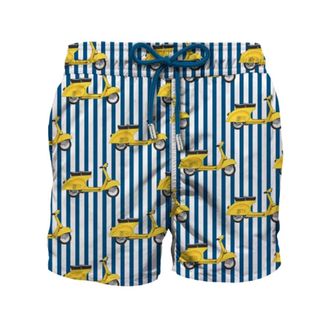MC2 Saint Barth Homme, Maillots de bain, Multicolore, Taille: M Shorts à Taille Élastique à Rayures Vespa