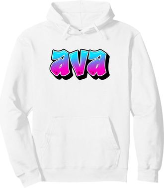 BDAZ AVA Graffiti Personalisierter Name Blau Rosa Frauen M&auml;dchen Pullover Hoodie