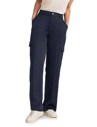 Street One Damen Satin Hose deep blue 38W / 30L