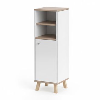 Vicco Midischrank Wei&szlig; Senyo 30x95x30 cm - Badezimmerm&ouml;bel, Viel Stauraum f&uuml;r Badutensilien