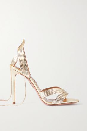 Aquazzura Sandales En Cuir Métallisé Ari 105 - Doré