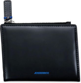 Ader Error unisex, Accessoires, Noir, Taille: ONE Size Portefeuille en cuir noir avec fermeture &eacute;clair
