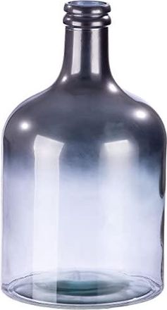 Gilde große Vase Blumenvase XL aus recyceltem Glas - Deko Wohnzimmer - europäische Herstellung - Farbe: Silber metallic mit Farbverlauf - Höhe 43 cm