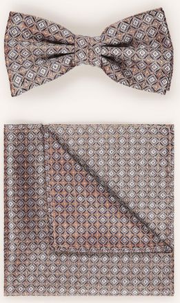Prince Bowtie Prince Bowtie Set: Fliege Und Einstecktuch braun