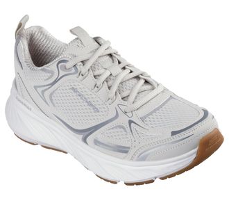 Skechers Damen Edgeride Silver Eclipse Sneaker, Natural Mesh/Duraleather/Trim, 38.5 EU