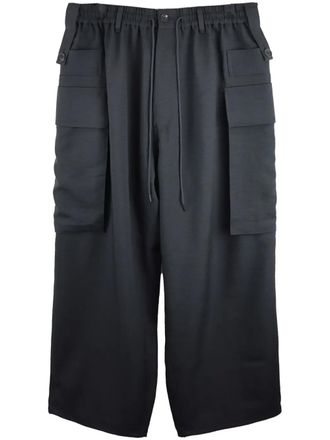 Yohji Yamamoto pantalon à poches cargo - Noir