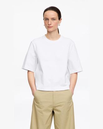 Arket ALBA Kastiges T-Shirt -Wei&szlig;