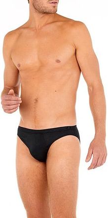 HOM Herren Slip schwarz Baumwolle unifarben
