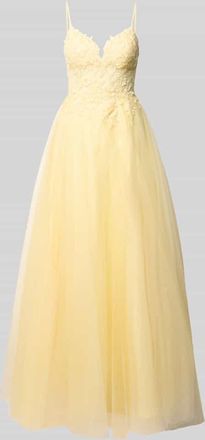 Luxuar Fashion Maxikleid aus T&uuml;ll mit r&uuml;ckseitiger Schn&uuml;rung