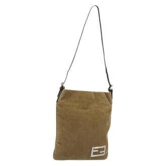 Fendi Sac bandouli&egrave;re en velours c&ocirc;tel&eacute; Pre-owned - Femme - Pre-owned - Brun - Taille: ONE Size