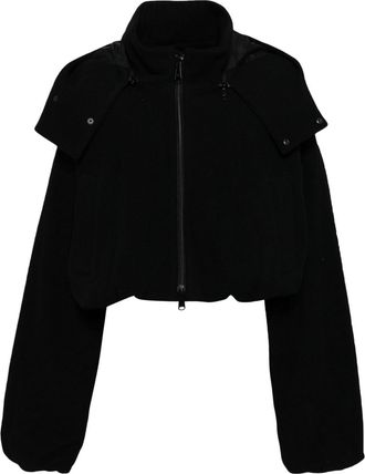 Yohji Yamamoto Cropped-Jacke mit Stehkragen - Schwarz