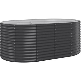 vidaXL Vidaxl - Lit sur&eacute;lev&eacute; de jardin Acier enduit de poudre Anthracite