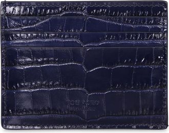 Tom Ford Homme, Accessoires, Bleu, Taille: ONE Size Crocodile Card Holder