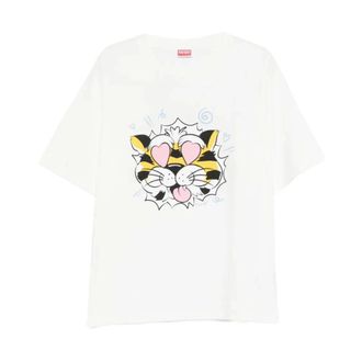 Kenzo Homme, Tops, Blanc, Taille: XL T-shirt Oversize