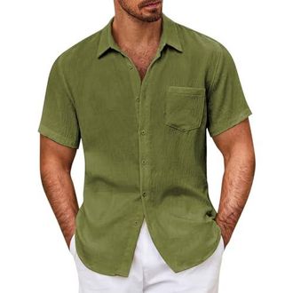 Generic Offre du Jour Aujourdhui Chemise boutonn&eacute;e &agrave; Manches Courtes pour Hommes, Chemise d&eacute;contract&eacute;e, &eacute;t&eacute;, Manches Courtes, Chemises boutonn&eacute;es, v&ecirc;tements T