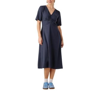 Modstr&ouml;m Navy Midi Kleid Elegant Vielseitiger Stil - - Dresses - Damen - Blau - XS