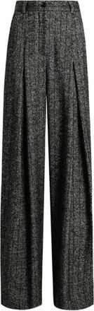 Dolce & Gabbana Femme, Pantalons, Gris, Taille: 36 FR Pantalon Large Pliss&eacute; Taille Haute