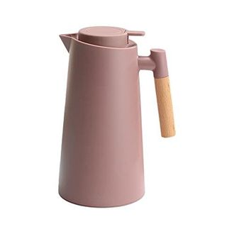 Generic Pichet isotherme,ERYUE 1L Carafe &agrave; caf&eacute; thermique Double paroi cafeti&egrave;re sous vide Carafe thermique Thermos Pot avec manche en bois Bouilloire &agrave; eau F