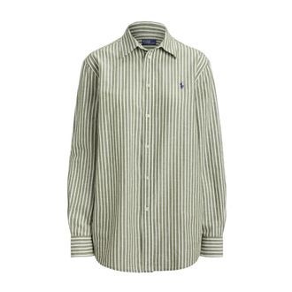 Ralph Lauren Klassisch geschnittene Baumwoll-Leinen-Streifenhemd - - Blouses & Shirts - Damen - Gr&uuml;n - XS