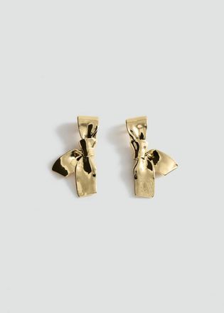 Mango Boucles doreilles m&eacute;tallis&eacute;es en forme de naud or - Femme - Taille unique - MANGO