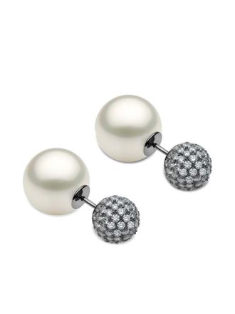 Yoko London south sea pearl diamond earrings - Noir