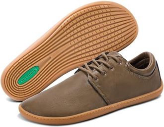 Saguaro Chaussures Minimalistes Homme Chaussures Barefoot Cuir Léger Barefoot Shoes Antidérapantes Chaussures Décontractées Pieds Nus - Noble II, Marron Clair