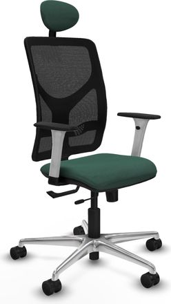 Piqueras y Crespo Schreibtischstuhl in Wassergr&uuml;n, mit wei&szlig;en und schwarzen Armlehnen, h&ouml;henverstellbare Lendenwirbelst&uuml;tze und festes Kopfteil, ausgestattet mit Syncro