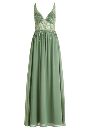Vera Mont Damen Abendkleid mit Stickerei 38, Light Aventurine