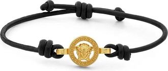 Versace Homme, Accessoires, Noir, Taille: ONE Size Medusa 95 Leather Bracelet