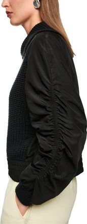 Marc Cain Cardigan Tiger Mania Premium Damenmode aus einer trendigen Materialmischung, 2-Wege-Rei&szlig;verschluss