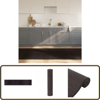 vidaXL Teppich Rechteckig Dunkelbraun 100x500 cm Bambus - Naturfaser Teppich - Bambus Teppich - Wohnraum Teppich - Flur Teppich - Rutschfest Teppich