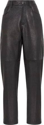 Brunello Cucinelli Hose aus Leder - Schwarz