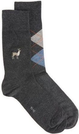 Burlington Lot de deux paires de chaussettes mi-hautes en coton m&eacute;lang&eacute;