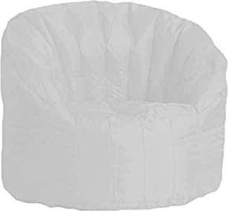 Talamo Italia Dmora Runder gepolsterter Sessel, weiße Farbe, Maße 80 x 80 x 80 cm